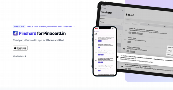 Pinshard - A Pinboard.in iOS app